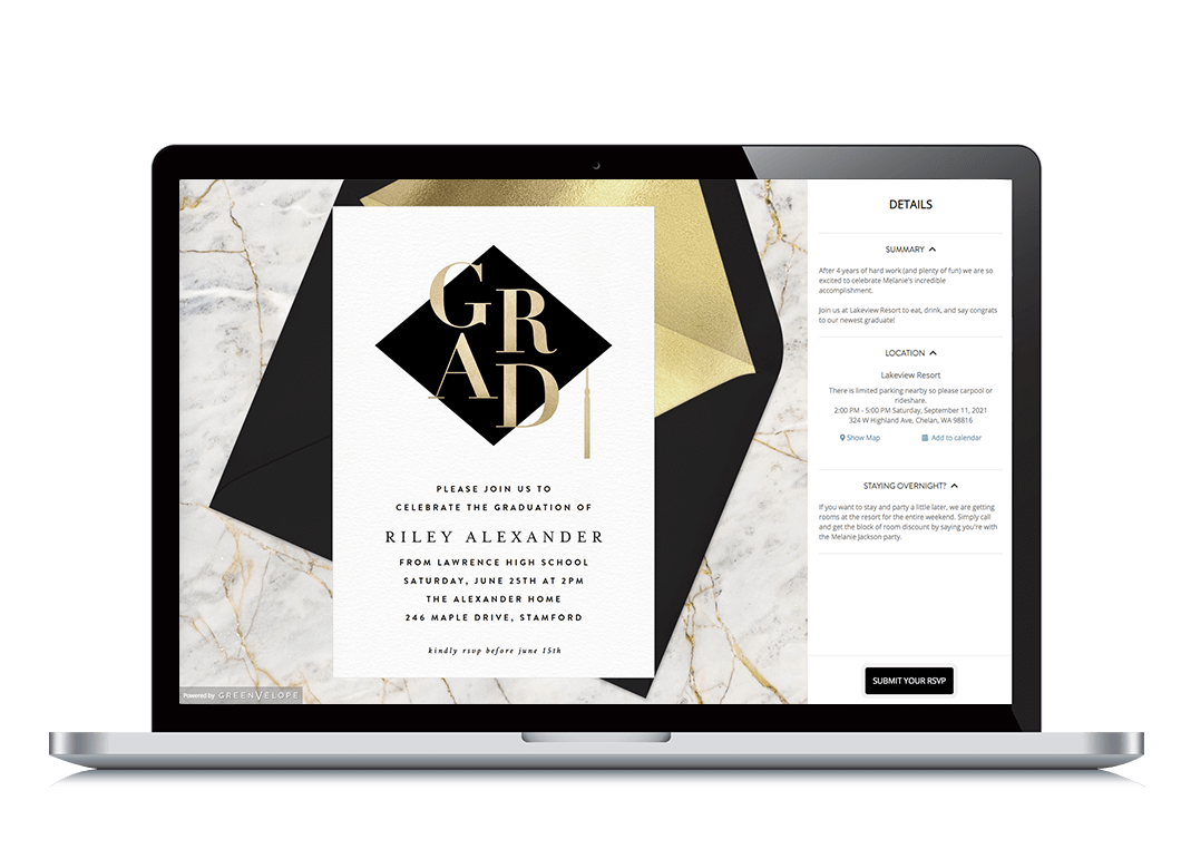 Email Online Graduation Party Invitations that WOW! | Greenvelope.com